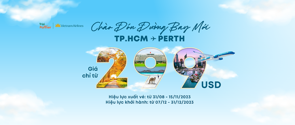 [VIETNAM AIRLINES] KHAI TRƯƠNG ĐƯỜNG BAY THẲNG TP.HCM – PERTH GIÁ CHỈ ...